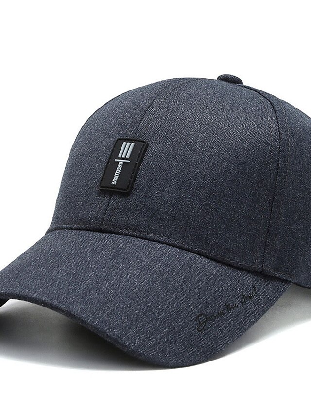 Men's Baseball Cap Trucker Hat Black Deep Blue Polyester Travel Beach ...