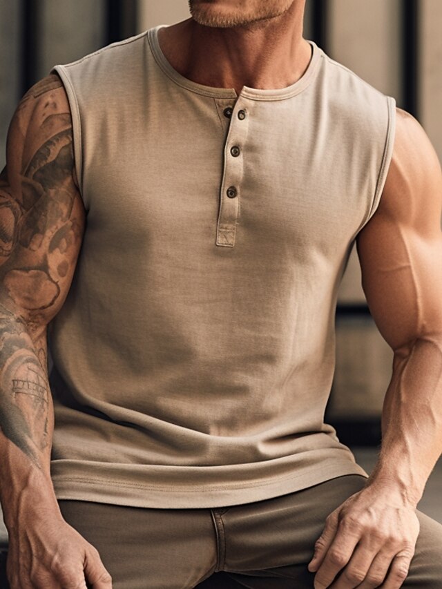 Men's Tank Top Undershirt Sleeveless Shirt Wife beater Shirt Plain Pit ...