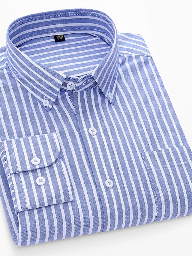 Herren Oberhemd Oxford Hemd Rote Blau Himmelblau Langarm Streifen ...