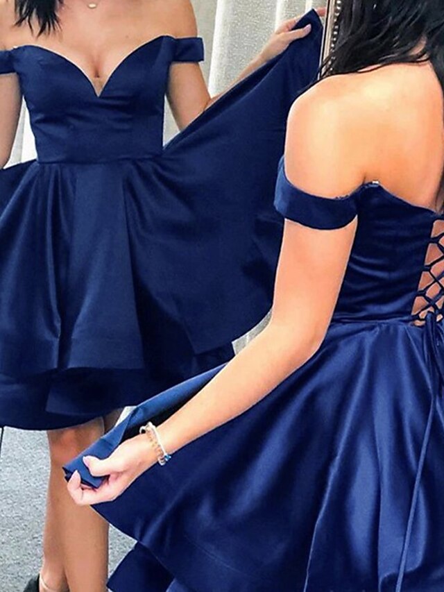 A-linje Hemkomstklänningar Bar rygg Klänning Gradering Tonårskalas Kort ...