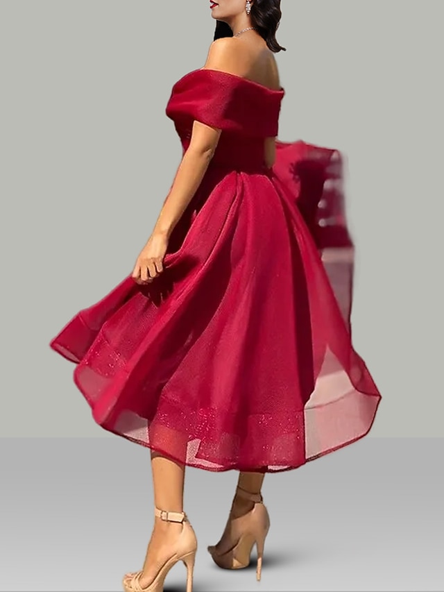 A-Line Tea Length Cocktail Dresses Prom Dresses Party Dresses Vintage ...