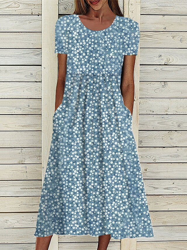 Női Virágos ruha nyári ruha Virágos Ditsy virágos Nyomtatott Fodrozott ...