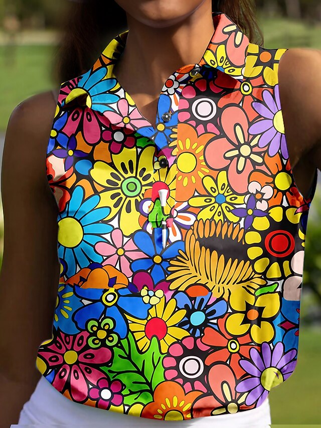 Acegolfs Women's Golf Polo Shirt Golf Clothes Violet Orange Green ...