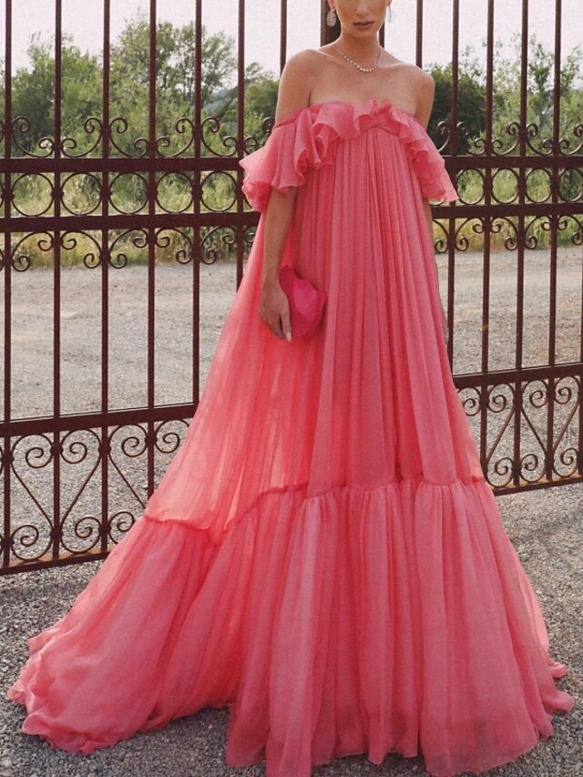 Sheath / Column Evening Gown Elegant Dress Formal Wedding Guest Sweep ...