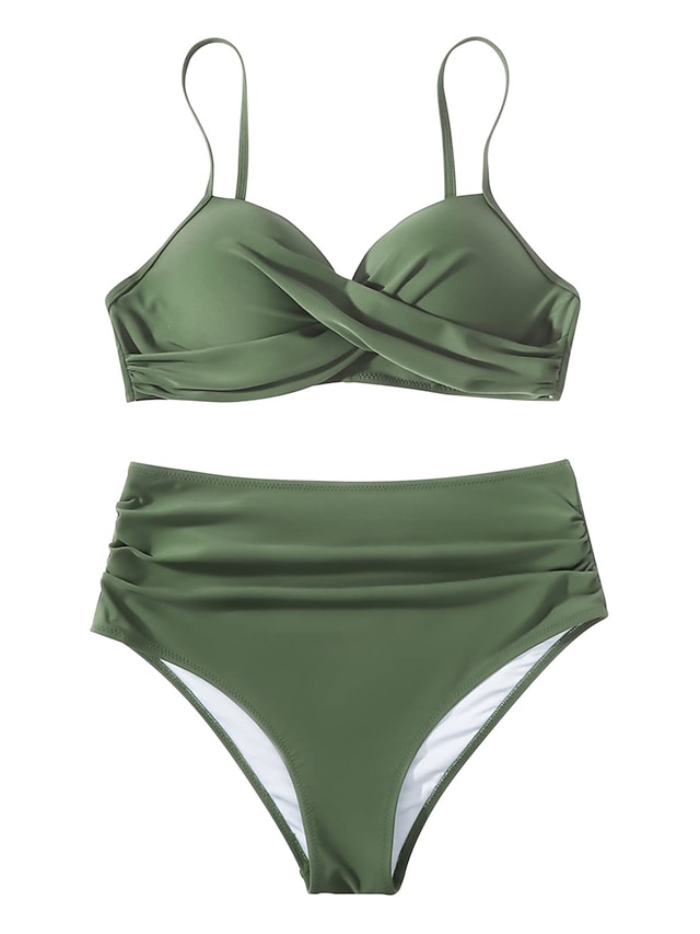 Női Fürdőruha Bikini Rövidnadrágok Fürdőruha 2 db Magas derekú ...