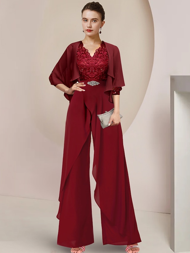 Two Piece Jumpsuits Mother of the Bride Dress Wedding Guest Elegant ...