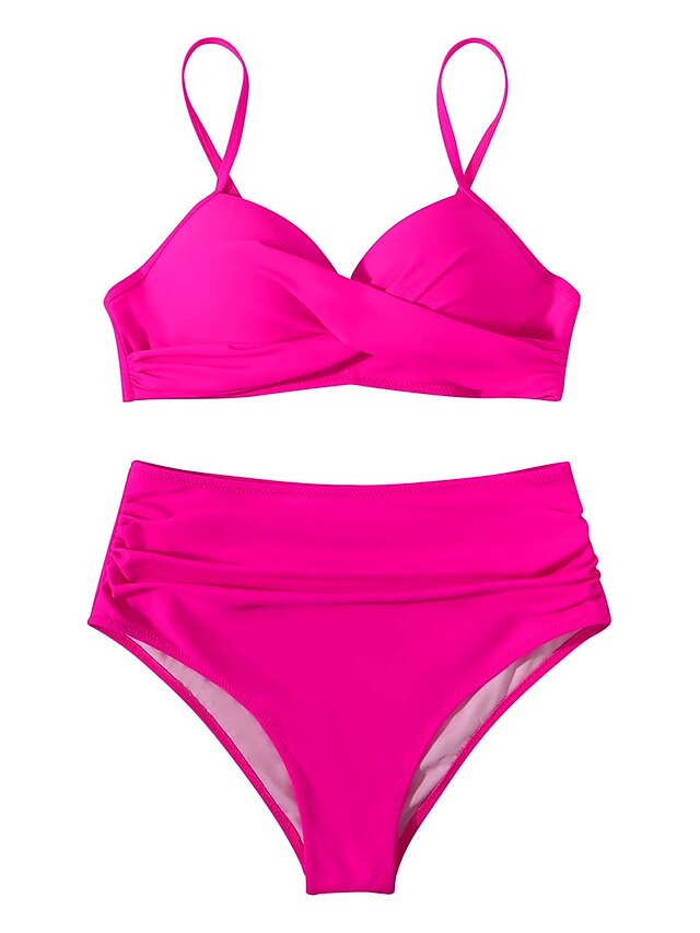 Női Fürdőruha Bikini Rövidnadrágok Fürdőruha 2 db Magas derekú ...