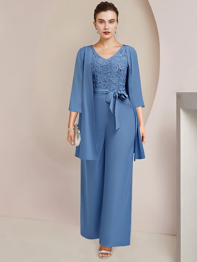 Two Piece Jumpsuit / Pantsuit Mother of the Bride Dress Wedding Guest ...