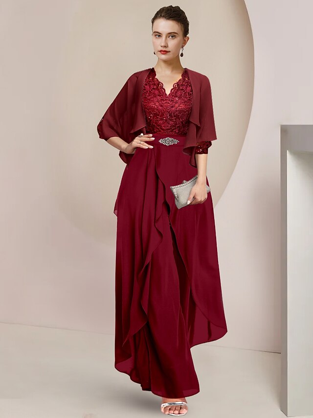 Two Piece Jumpsuits Mother of the Bride Dress Wedding Guest Elegant ...