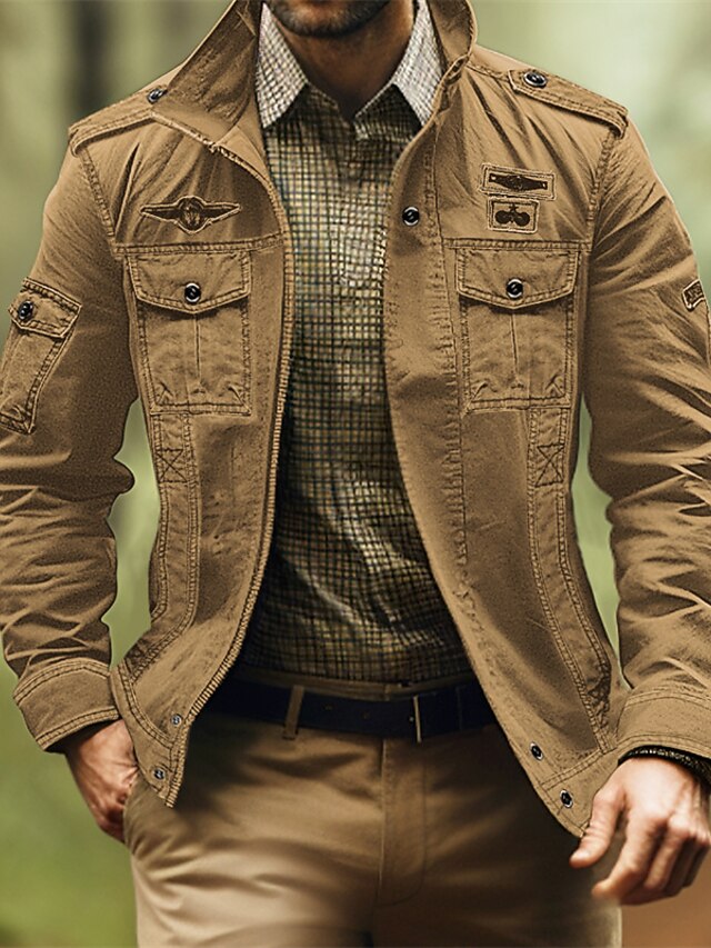 Men's Outdoor Jacket Tactical Jacket Outdoor Daily Wear Warm Zipper ...