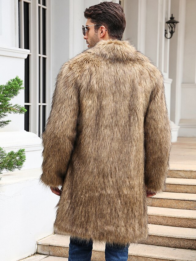 Men's Winter Coat Winter Jacket Fur Coat Daily Wear Vacation Soft ...