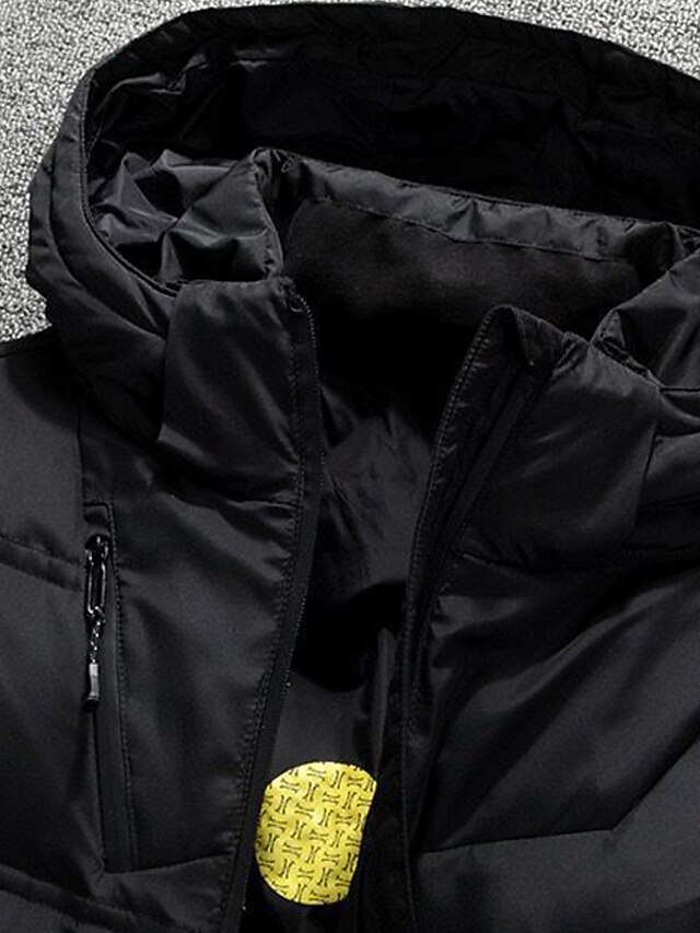 Men's Winter Coat Down Jacket Puffer Jacket Zipper Hooded Office ...