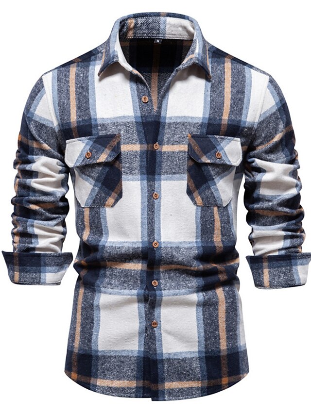 Men's Shirt Flannel Shirt Plaid Shirt Shirt Jacket Shacket Overshirt ...