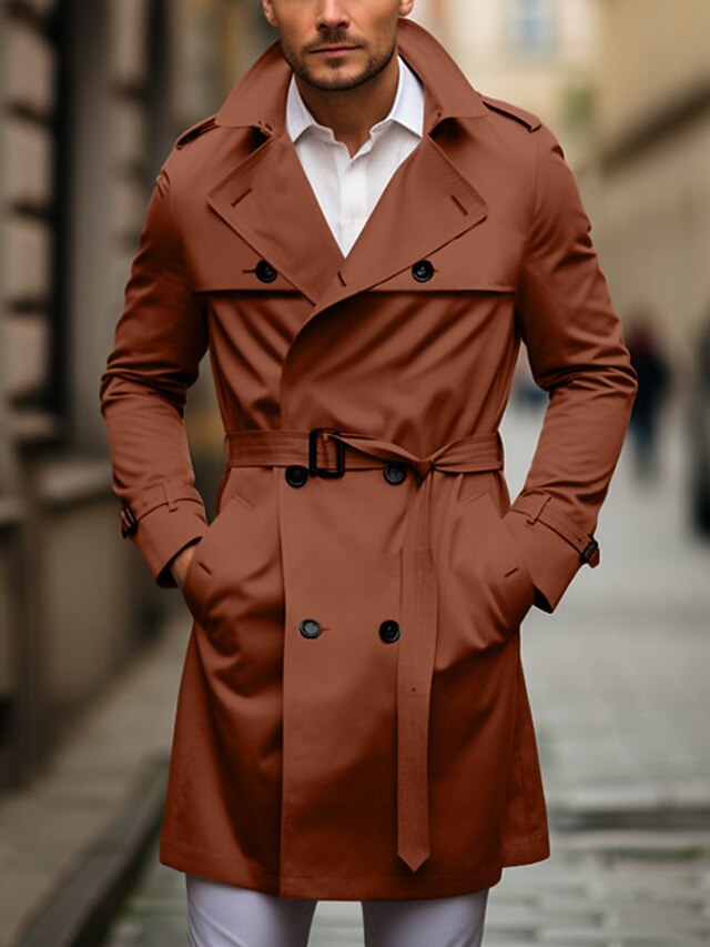 Men's Transition Jacket Trench Coat Outdoor Spring & Fall Polyester ...