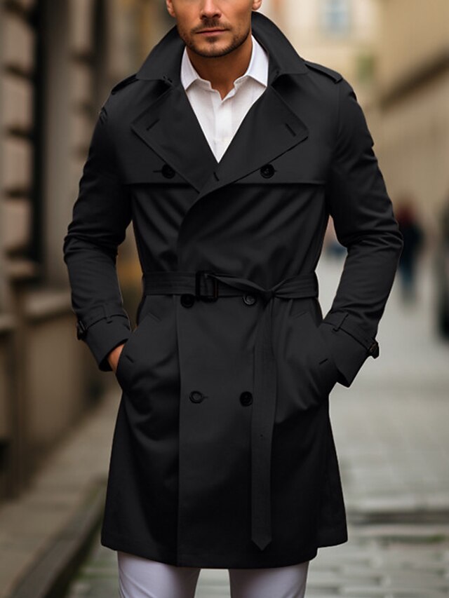 Men's Transition Jacket Trench Coat Outdoor Spring & Fall Polyester ...