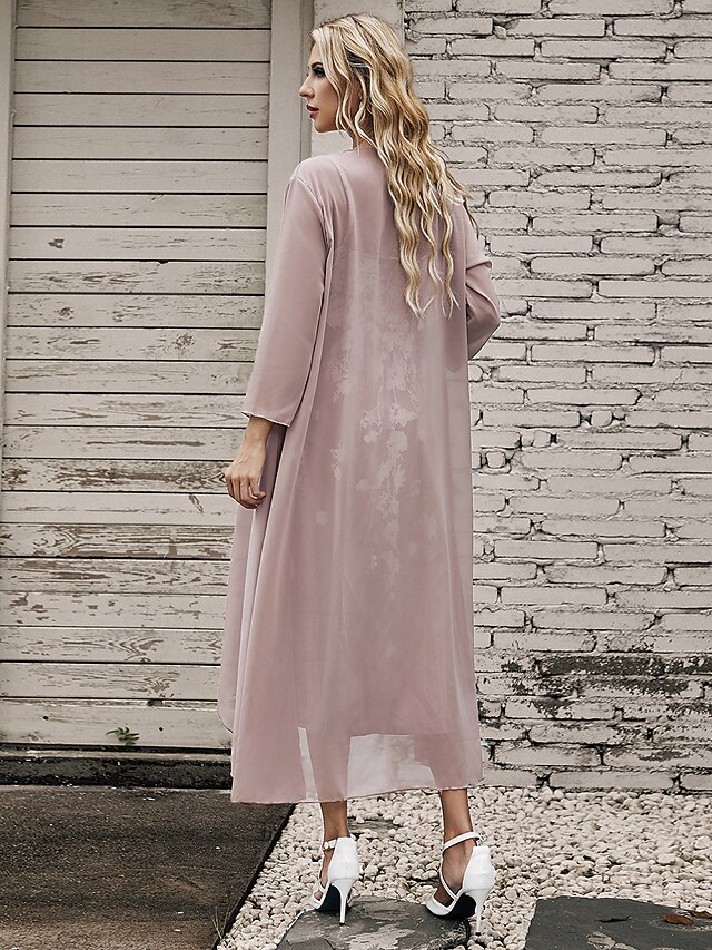 Dames Casual jurk Jurk Set Tweedelige jurk Lange jurk maxi-jurk Paars Bruin Groen Halve mouw ...