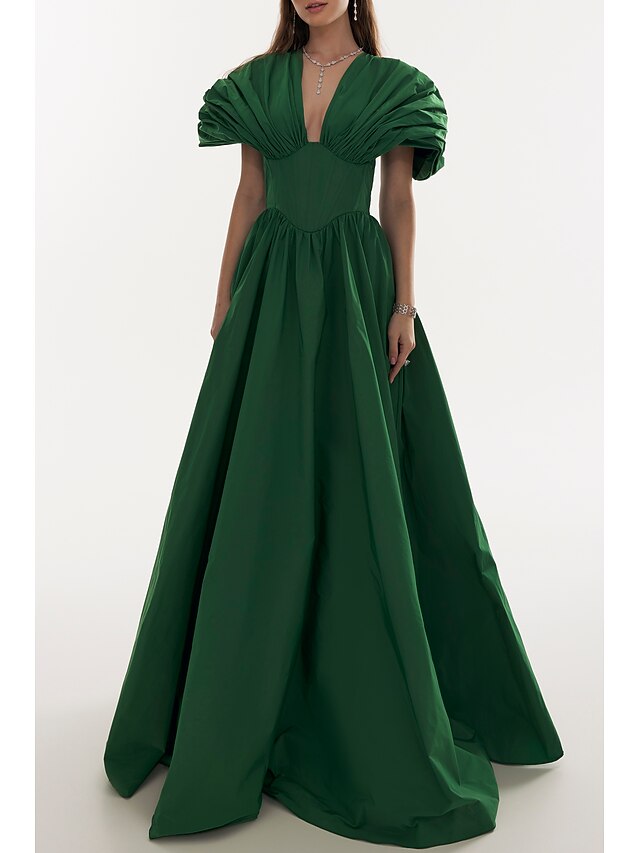 A-Line Evening Gown Elegant Red Green Dress Formal Black Dress Plus ...