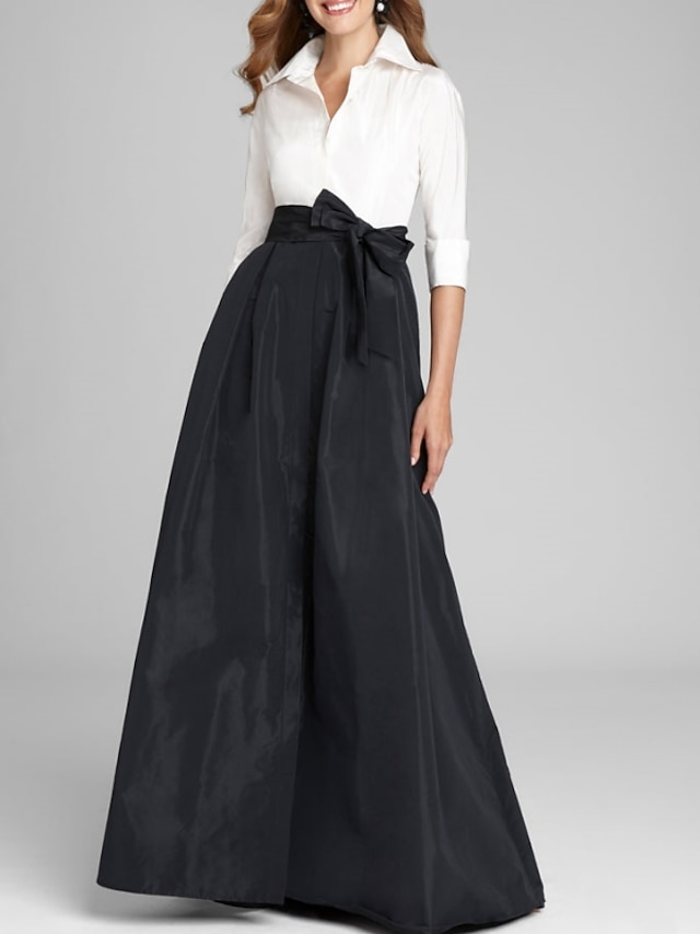 A-Line Evening Gown Elegant Dress Formal Wedding Guest Floor Length ...