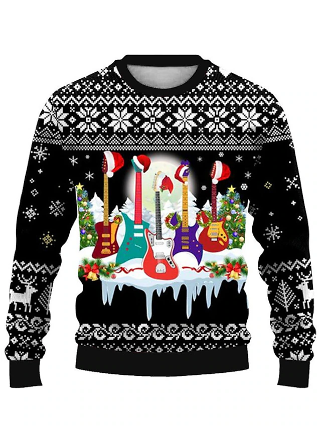 lelijke kersttrui heren grappige truien kerstman sneeuwvlok print ...