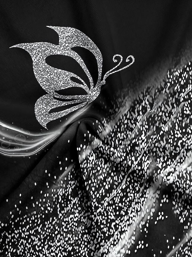 Naisten Paita Pusero Kuvitettu Perhonen Kausaliteetti Musta Valkoinen ...