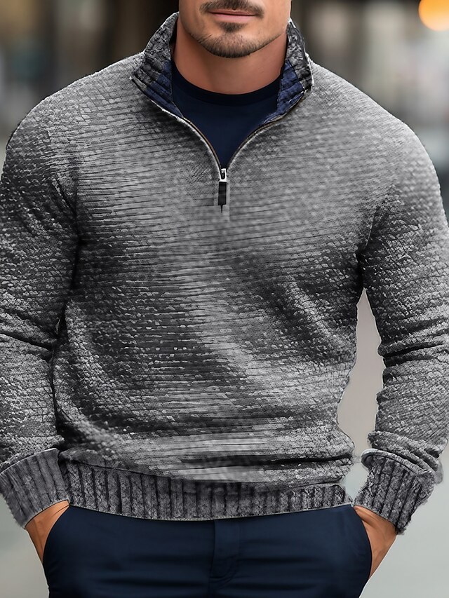 Men's Pullover Sweater Jumper Cropped Sweater Quarter Zip Sweaters Xmas ...