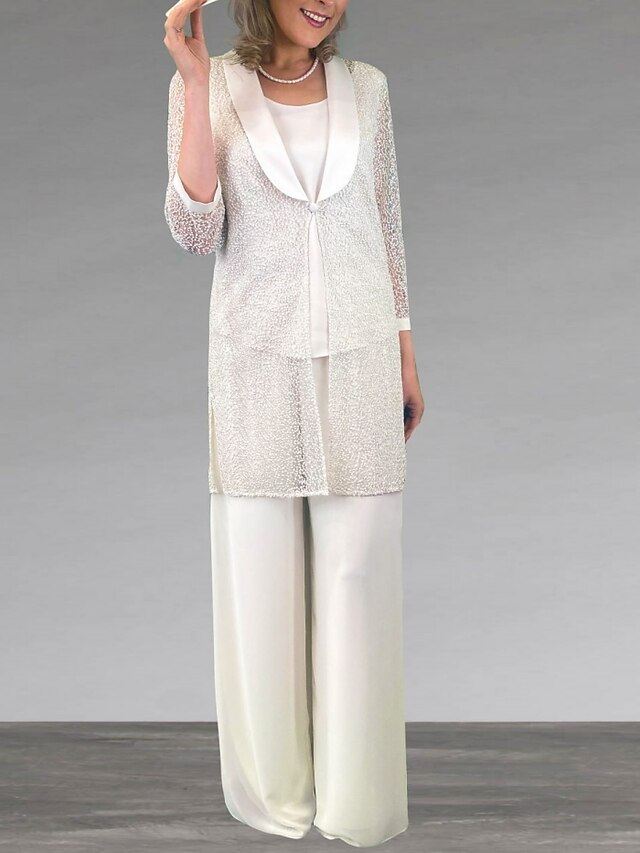 Jumpsuits Mother of the Bride Dress Wedding Guest Elegant Scoop Neck ...