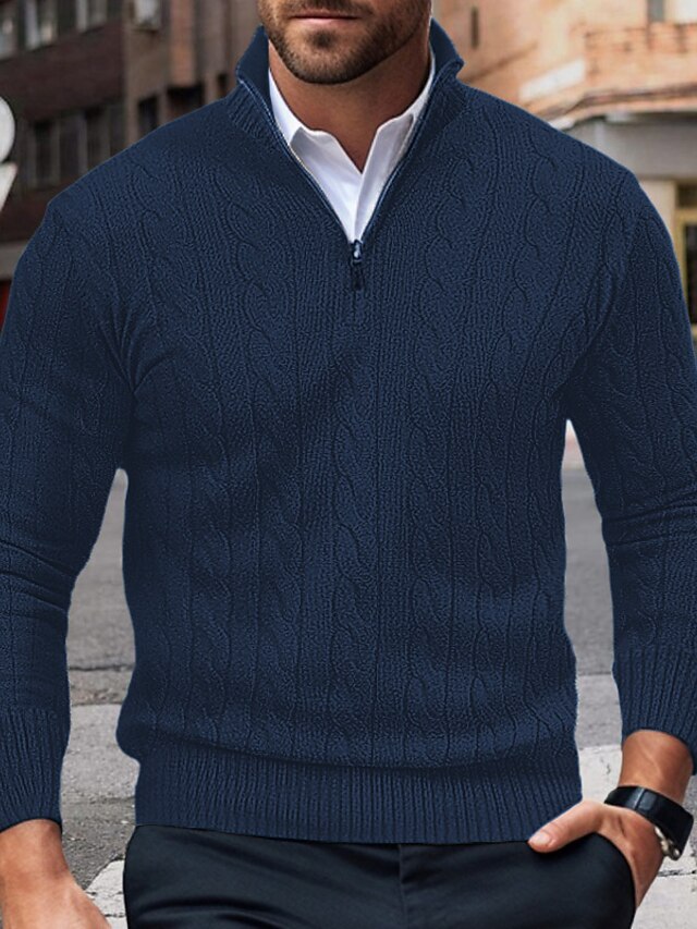 Men's Sweater Quarter Zip Sweaters Quarter Zip Pullover Sweater ...