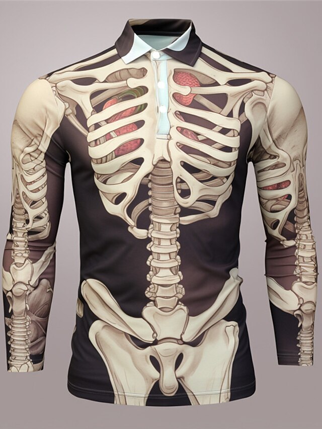 Skull Men's Graphic Skull Skeleton T Shirt Long Sleeve T shirt 3D Print ...