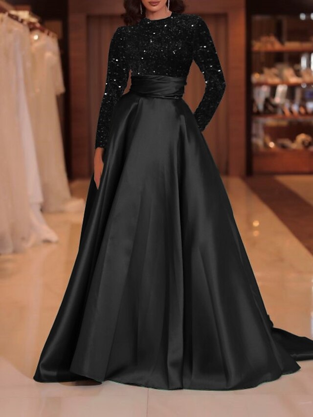 A-Line Court Train Floor Length Evening Gown Ball Gown Formal Dress ...