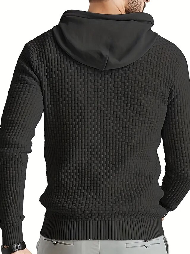Men's Pullover Sweater Jumper Ribbed Knit Regular Drawstring Classic ...