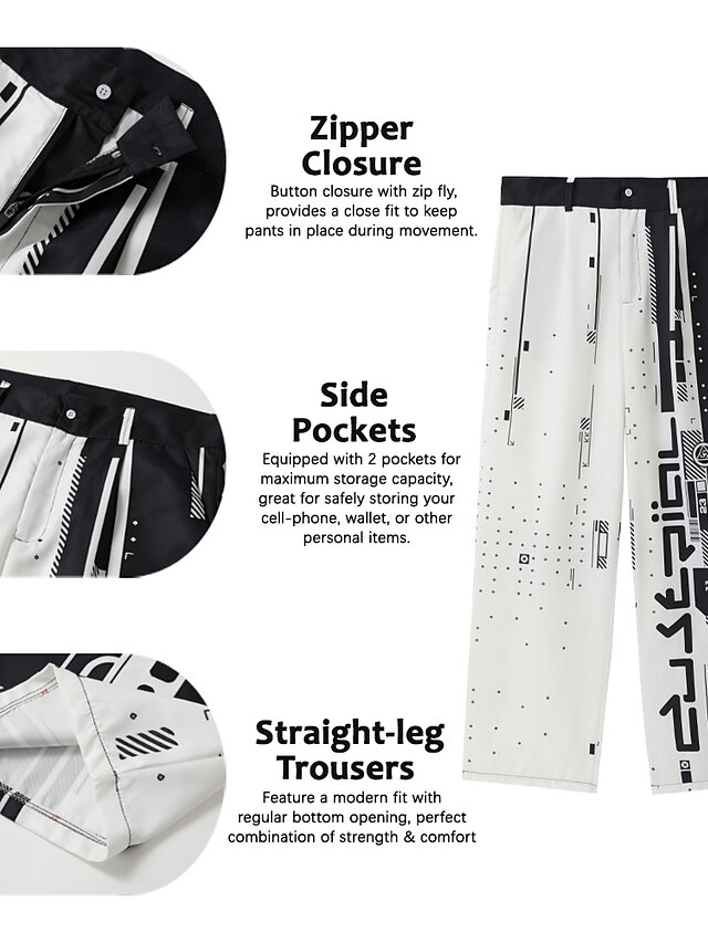 Geometry Business Casual Men's 3D Print Pants Trousers Outdoor Street ...