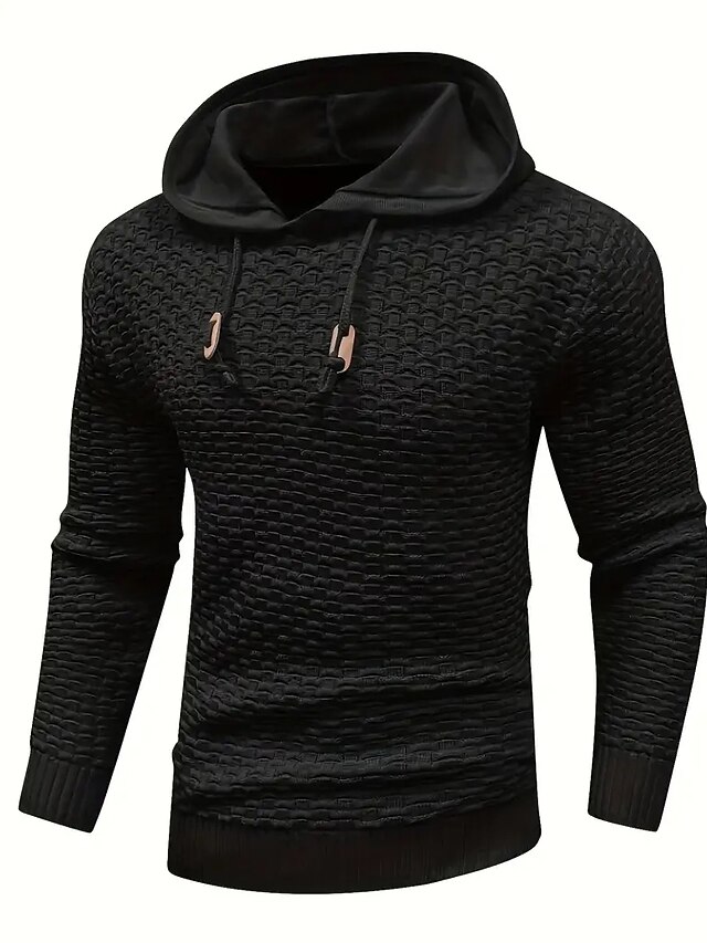Men's Pullover Sweater Jumper Ribbed Knit Regular Drawstring Classic ...