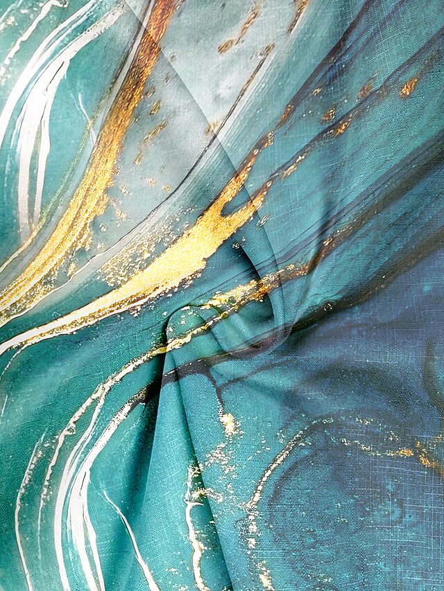 Women's Blouse Asymmetrical Hem Basic Abstract Print Short Sleeve Long ...