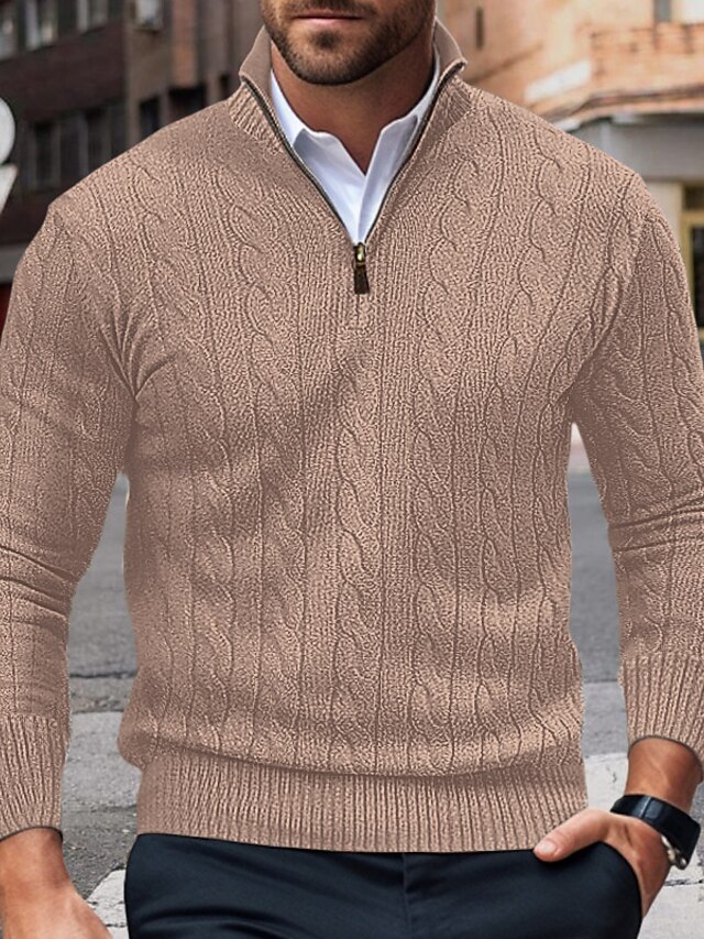Men's Sweater Quarter Zip Sweaters Quarter Zip Pullover Sweater ...
