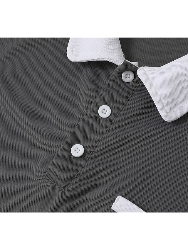 Men's Polo Shirt Button Up Polos Casual Holiday Lapel Short Sleeve ...