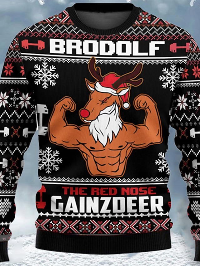Suéter navideño feo, suéteres divertidos para hombres, suéter tejido ...