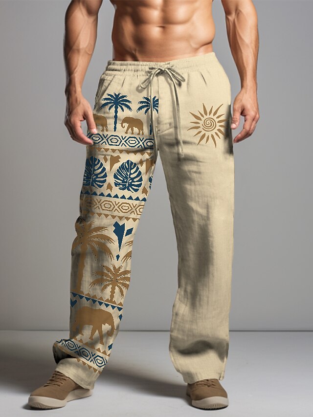 Men's Graphic Animal Tribal Casual Pants Pants Trousers Baggy Pants Mid ...