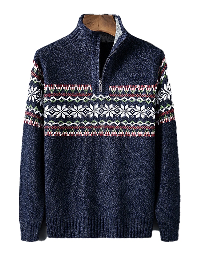Homme Pull Chandails de Noël Pulls à quart de zip Pull en tricot A ...