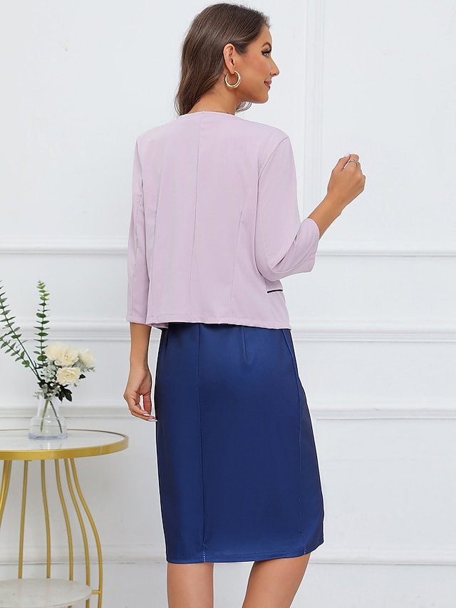 Per donna Set di vestiti Vestito due pezzi vestito a flori Vestito longuette Viola Manica a 3/4 ...