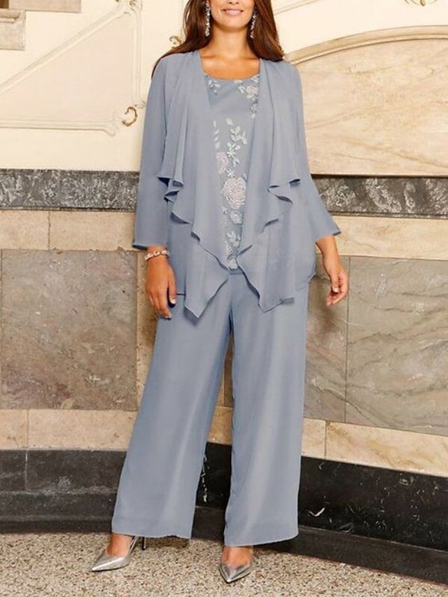 Jumpsuits Mother of the Bride Dress Wedding Guest Elegant Scoop Neck ...