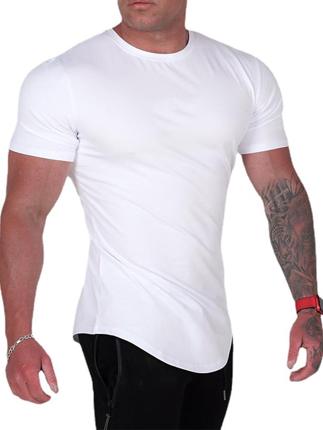 Men's T shirt Tee Gym Shirt Training Shirt Workout Shirts Crew Neck ...