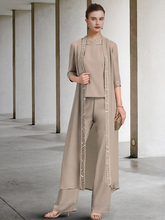 Jumpsuit / Pantsuit 3 Piece Mother of the Bride Dress Wedding Guest ...