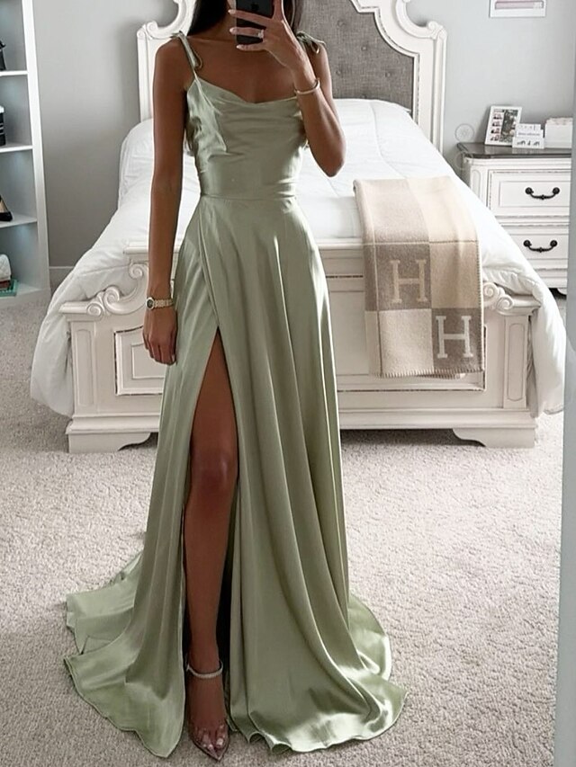 A-Line Prom Dresses High Split Dress Evening Party Birthday Court Train ...