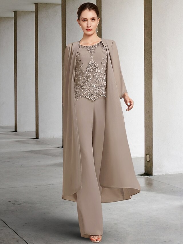 Jumpsuit / Pantsuit 3 Piece Mother of the Bride Dress Wedding Guest ...