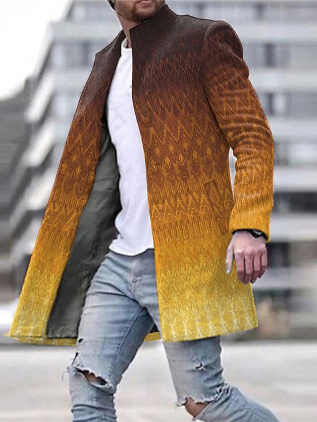 Tribal Gradient Ramp Bandana Print Vintage Business Men's Coat Work ...