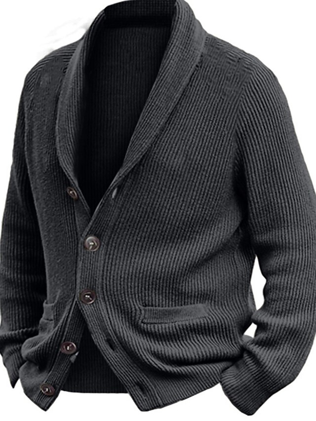 Homme Gilet Cardigan Pull court A côtes Tricoter Normal Boutonner Plein ...