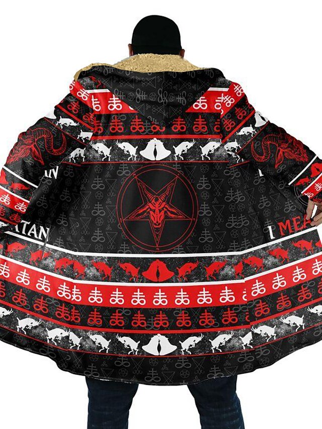 Totem Vintage Gotiskt Herr Fleece-jacka Kappa Hoodiejacka Dagliga ...