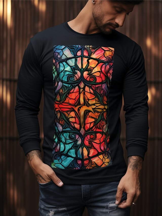 Graphic Geometic Fashion Designer Casual Men's 3D Print T shirt Tee ...
