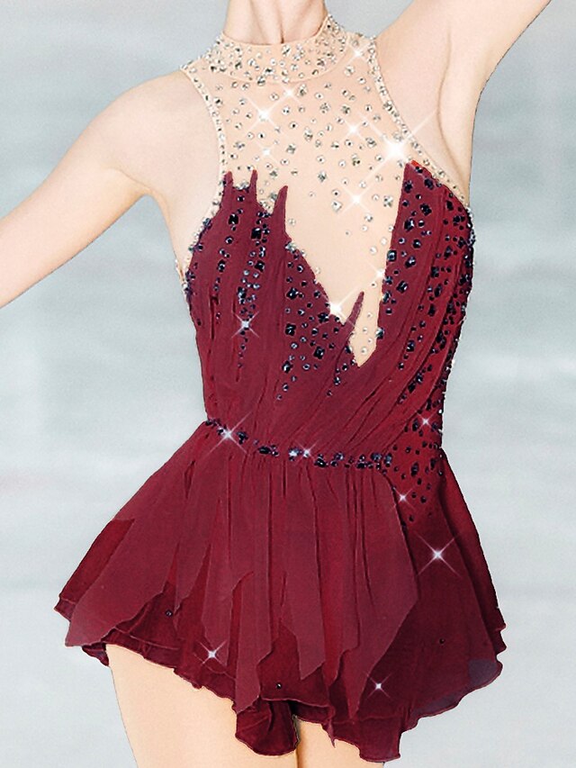 Figure Skating Dress Women's Girls' Ice Skating Dress Outfits Black ...