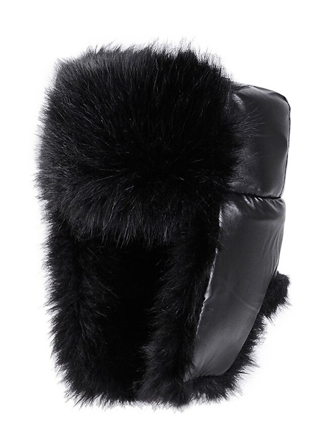 Herren Trappermütze Wintermützen Bomberhut Jagdhut Schwarz Terylen ...